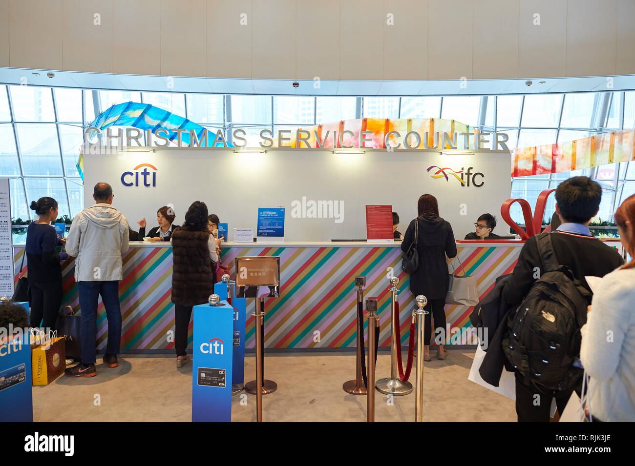 HONG KONG - DECEMBER 25, 2015: interior of ifc shopping mall in Hong ...