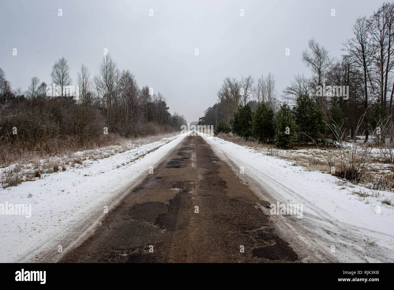 empty asphalt road outside city. countryside driveway with clean ...