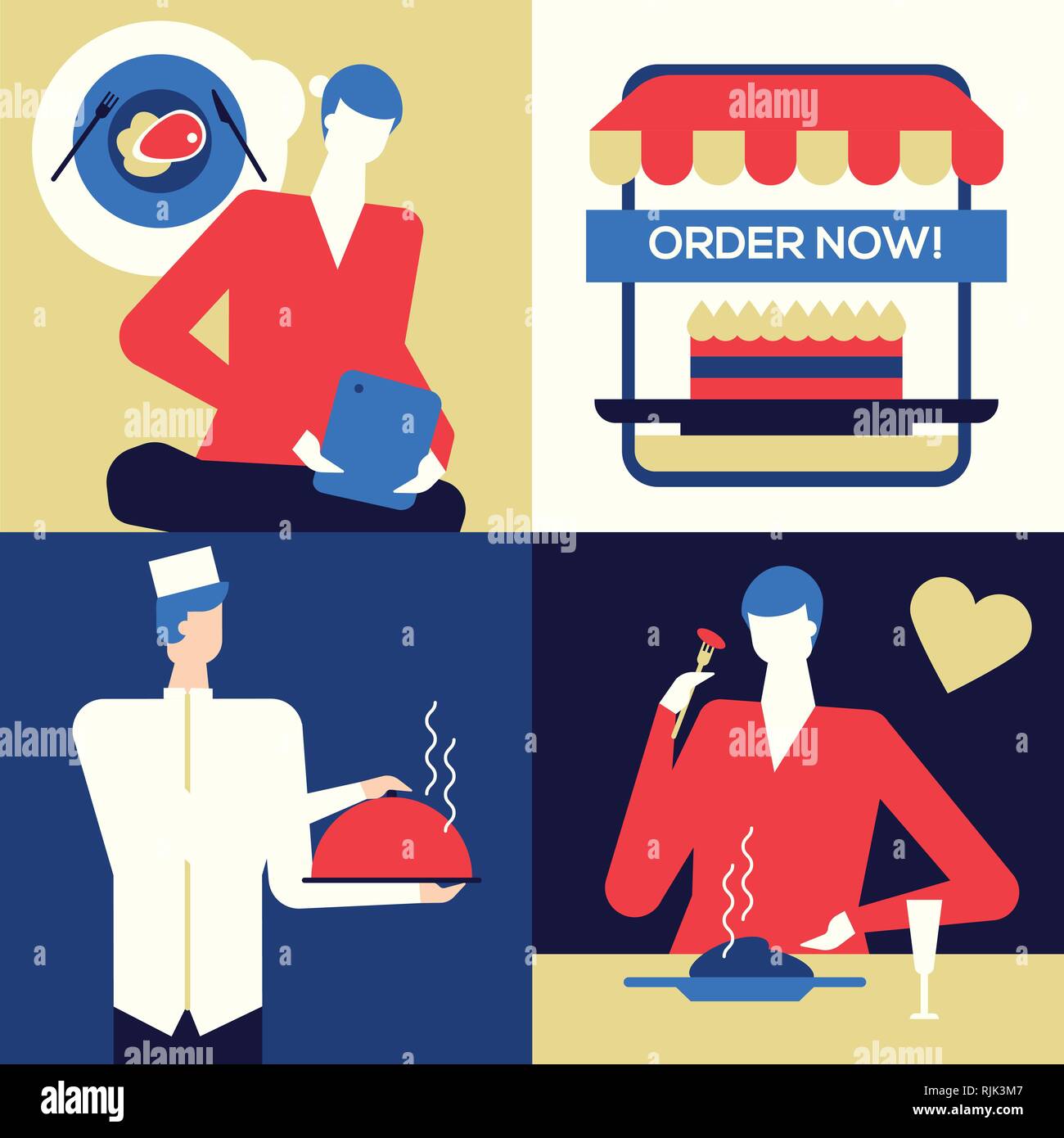 Vector illustration people ordering food hi-res stock photography and ...