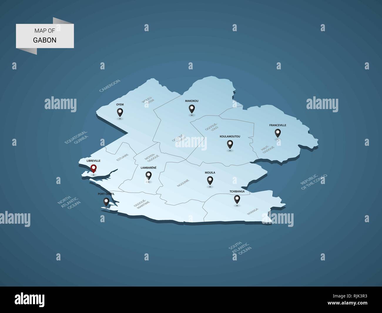 Gabon political map capital hi-res stock photography and images - Alamy