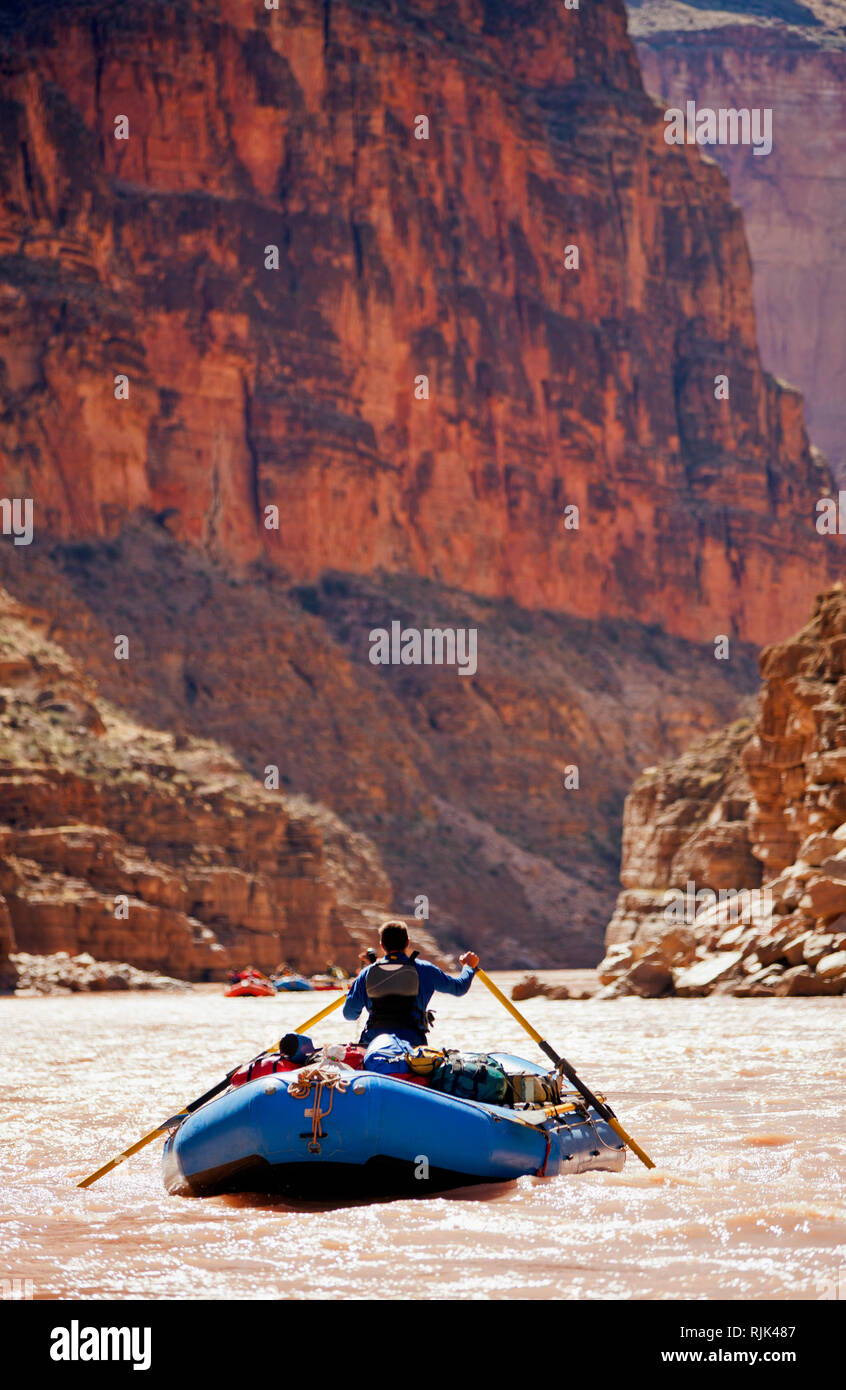 Group of friends rafting on a river Stock Photo - Alamy