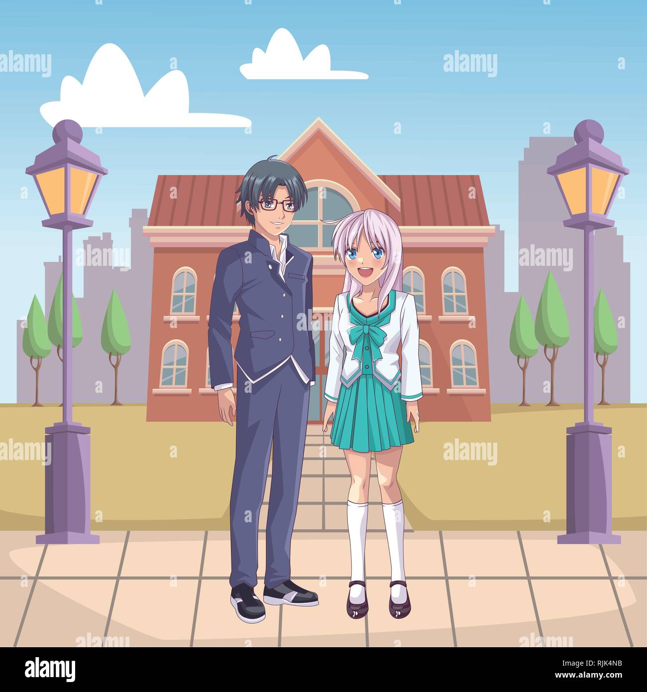 couple anime manga Stock Vector Image & Art - Alamy