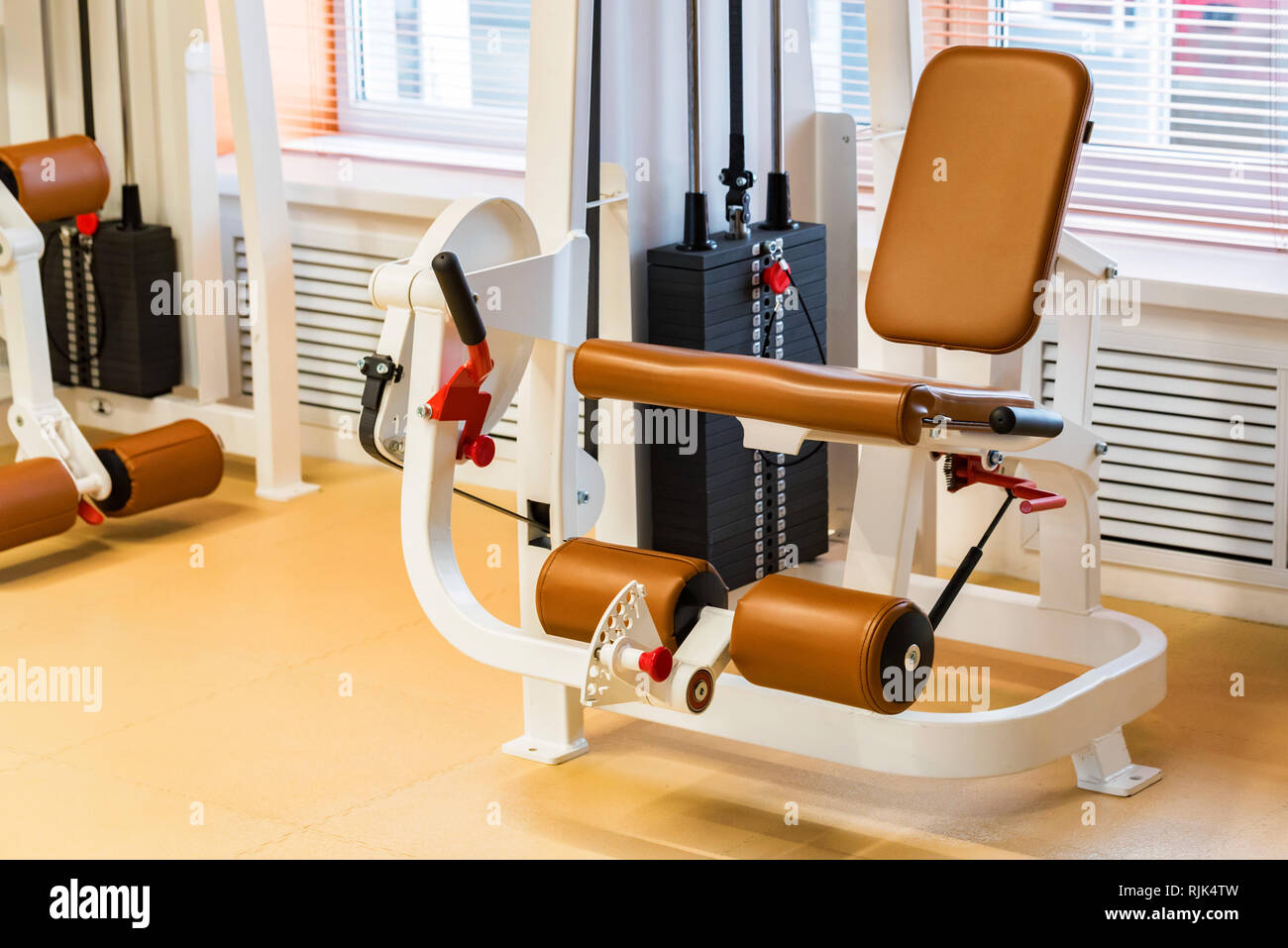 Gym machine leg lift hi-res stock photography and images - Alamy