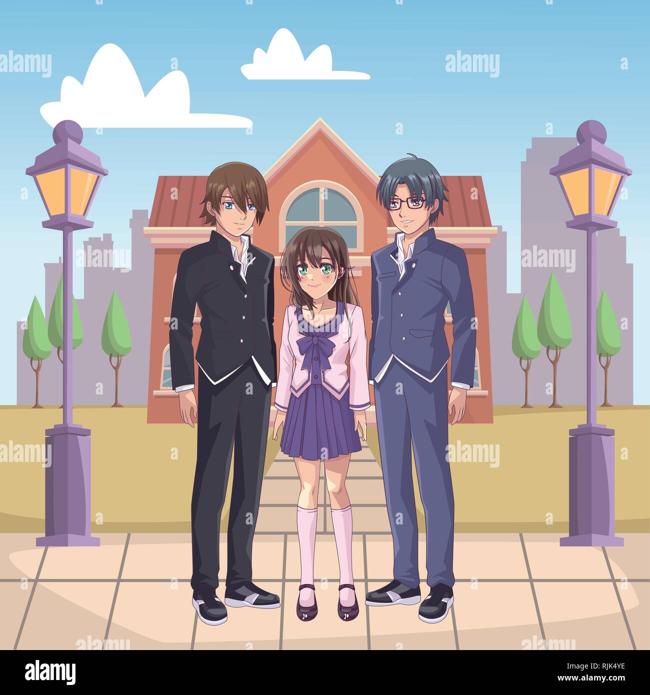 anime manga group Stock Vector Image & Art - Alamy