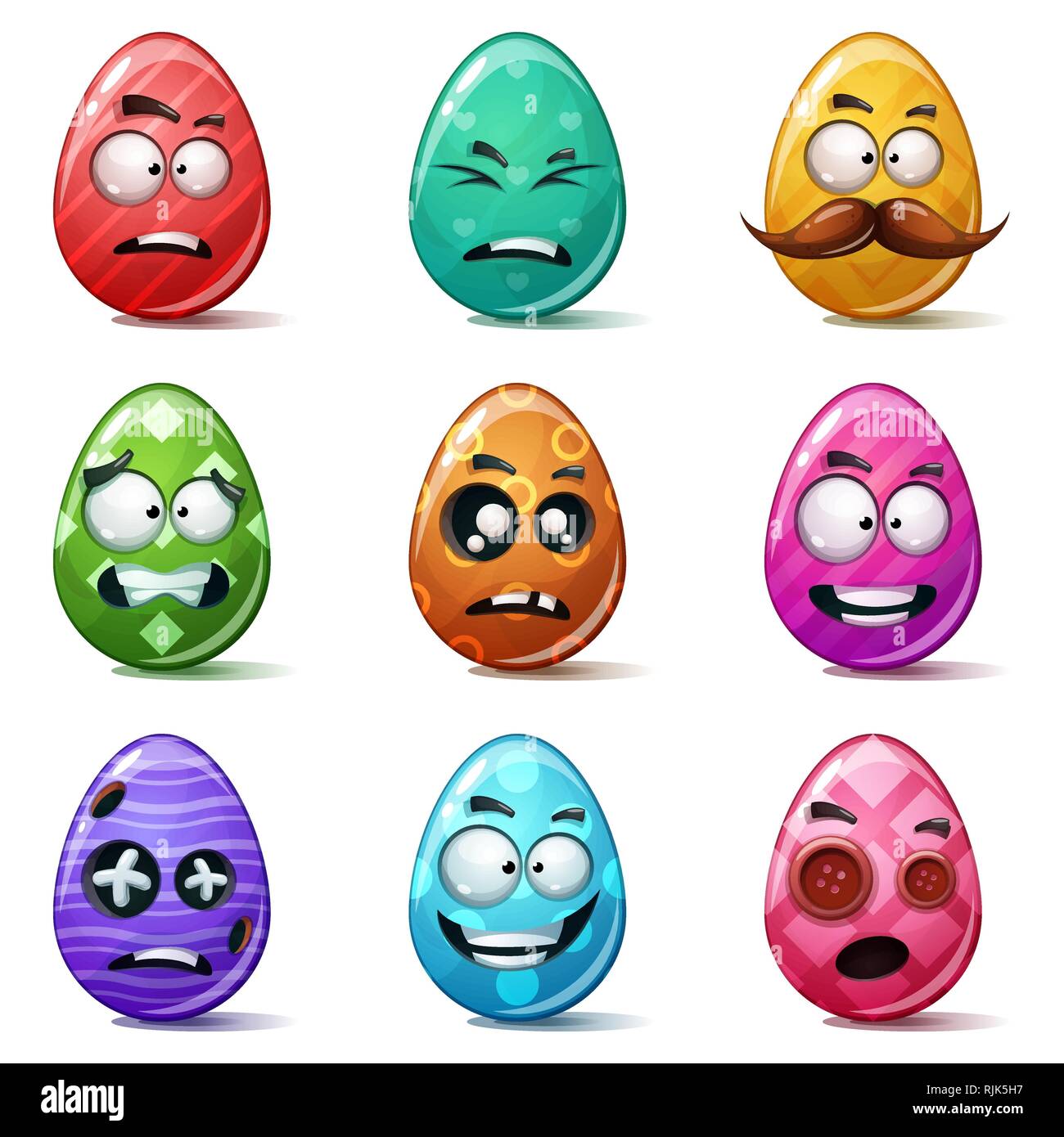 Happy easter, Set color egg Stock Vector Image & Art - Alamy