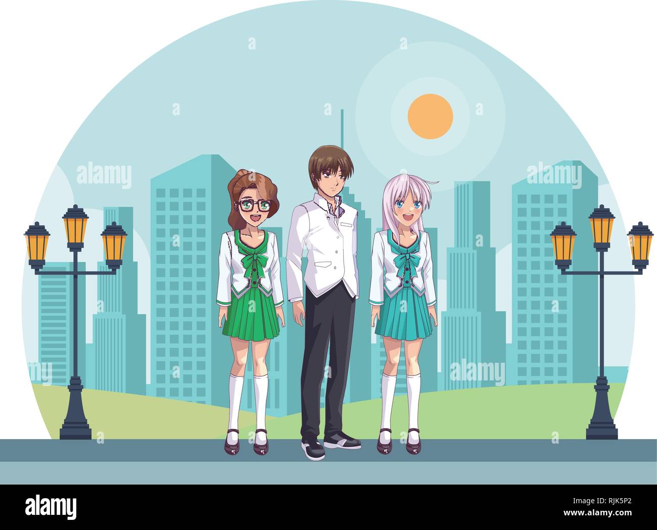 Anime men Stock Vector Images - Alamy