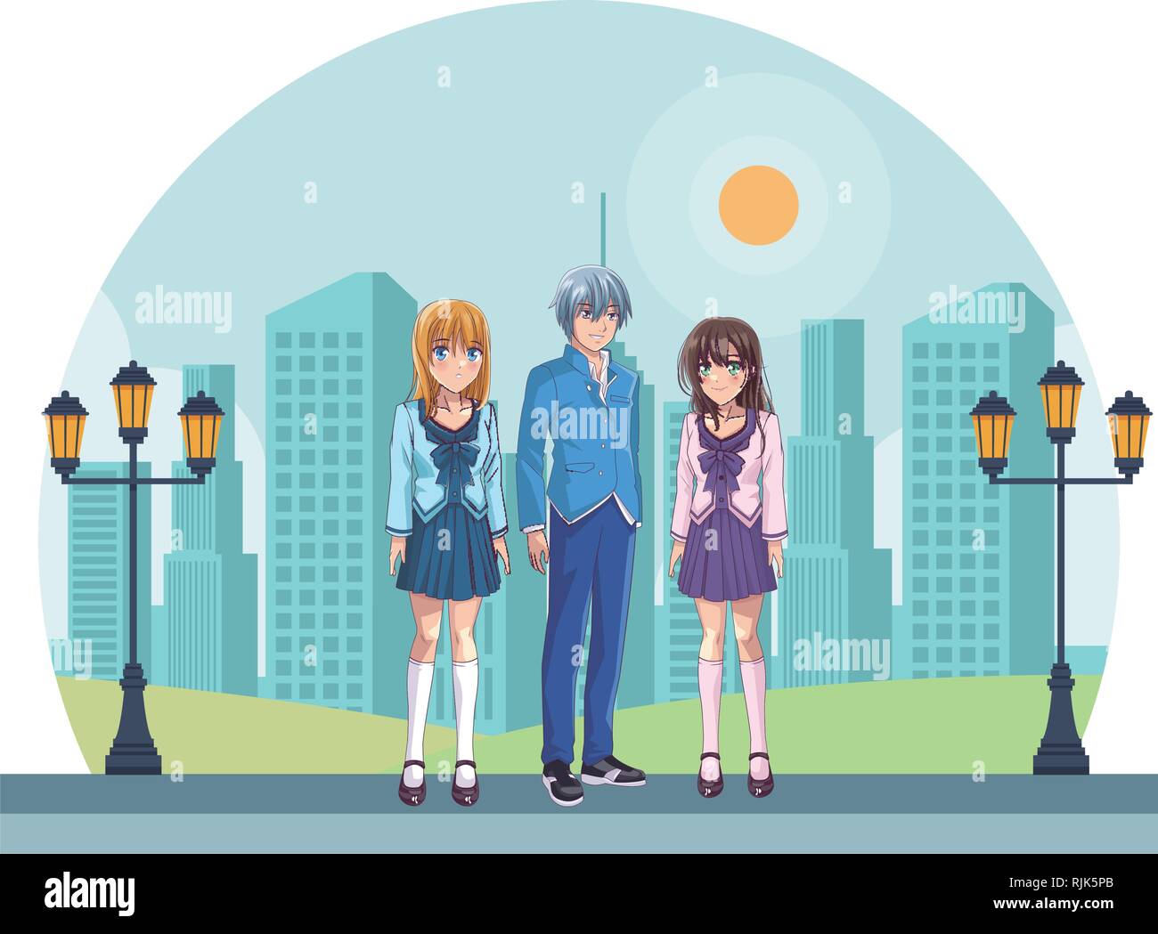 anime manga group Stock Vector Image & Art - Alamy