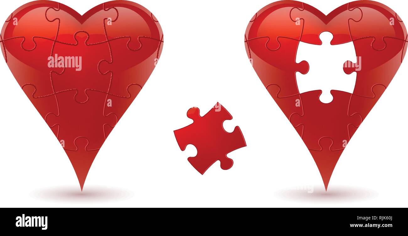 Puzzle heart. Vector illustration Stock Vector Image & Art - Alamy