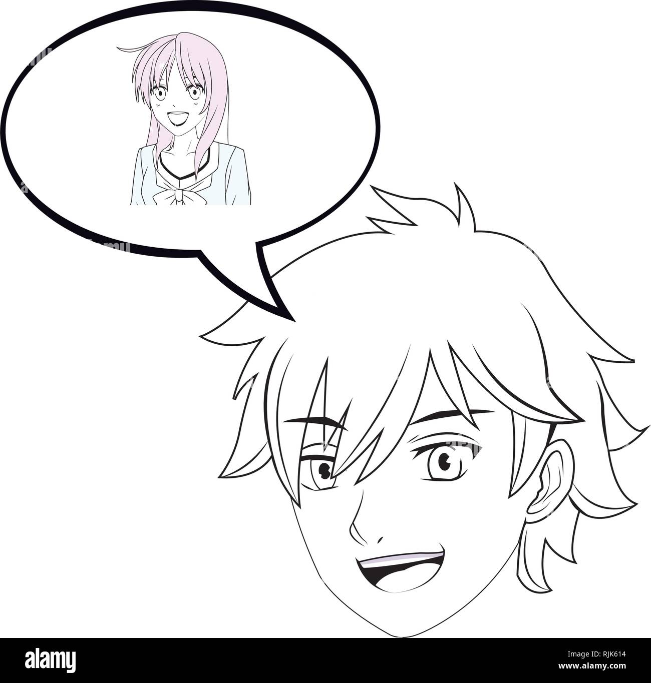 Anime Guy Smile Drawing