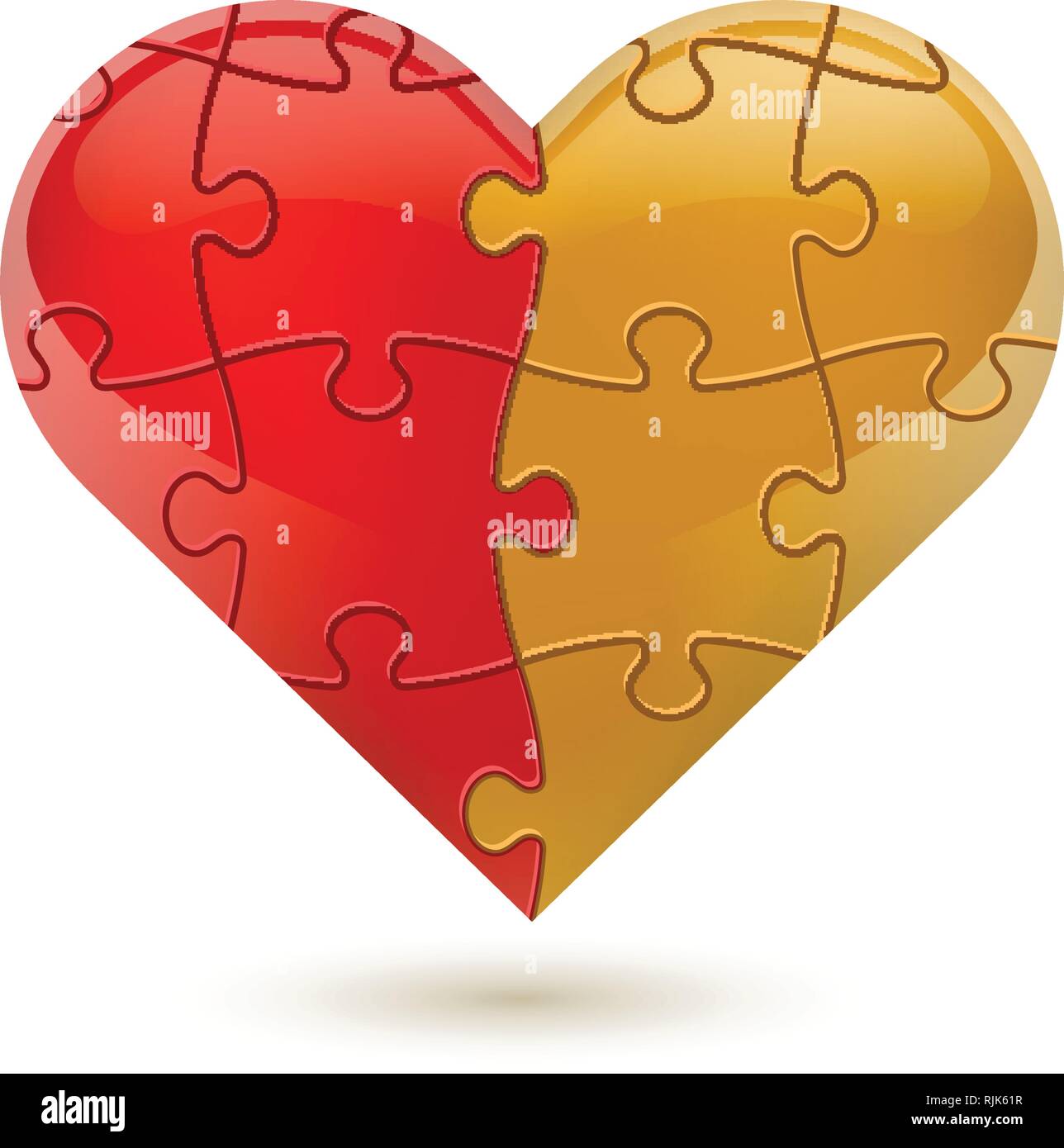 Puzzle heart. Vector illustration Stock Vector Image & Art - Alamy