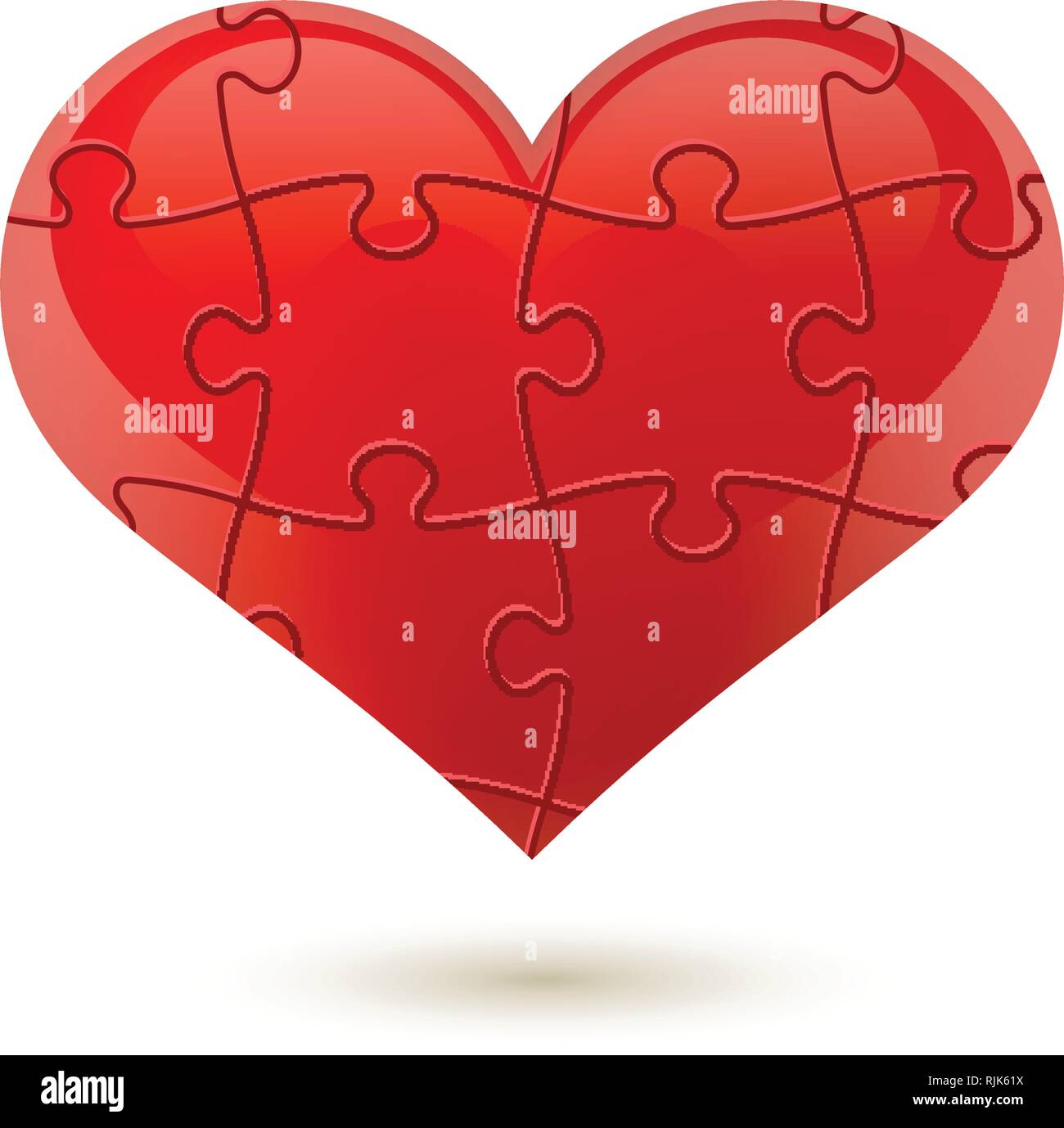 Puzzle heart. Vector illustration Stock Vector Image & Art - Alamy