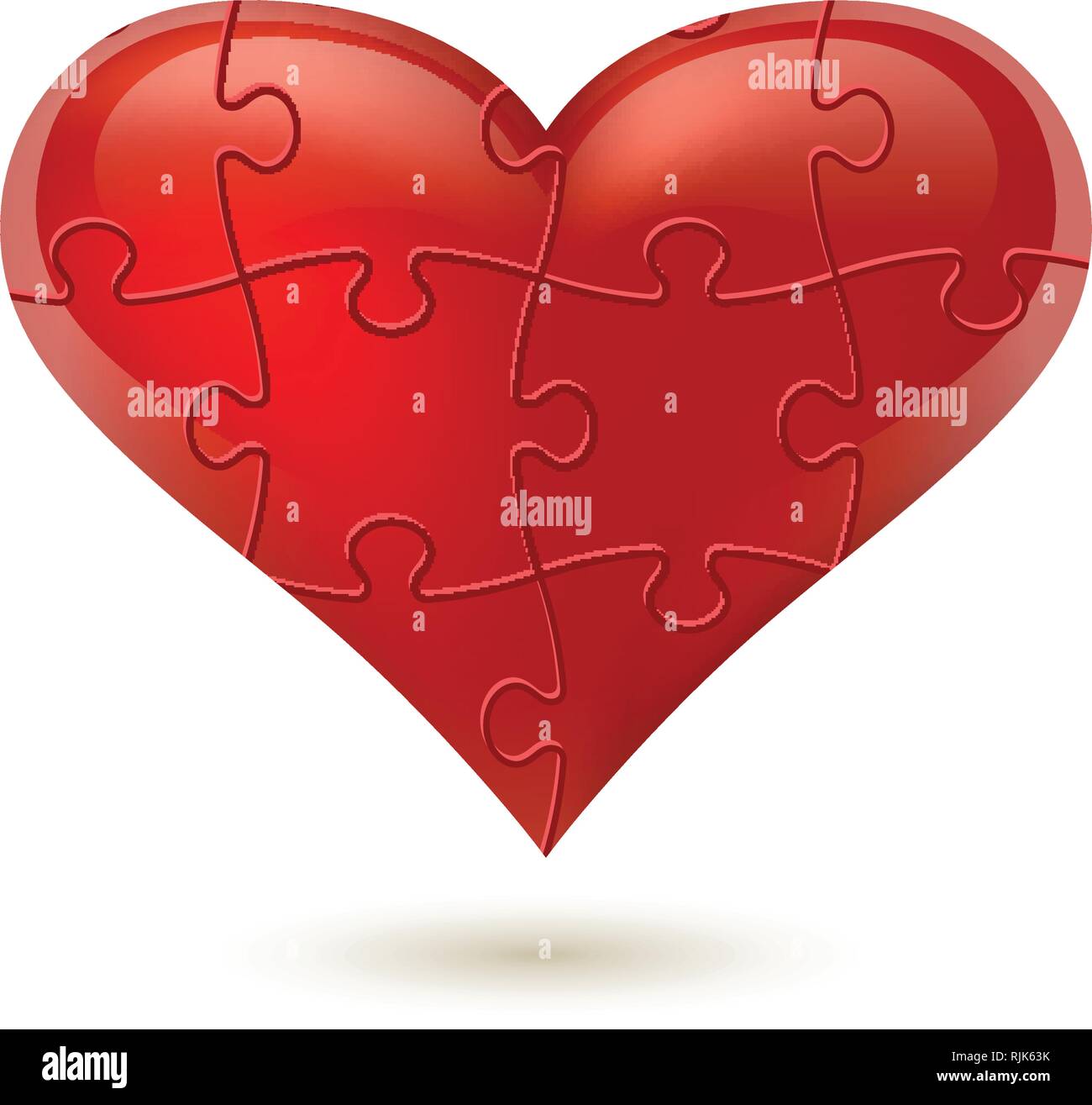 Puzzle heart. Vector illustration Stock Vector Image & Art - Alamy