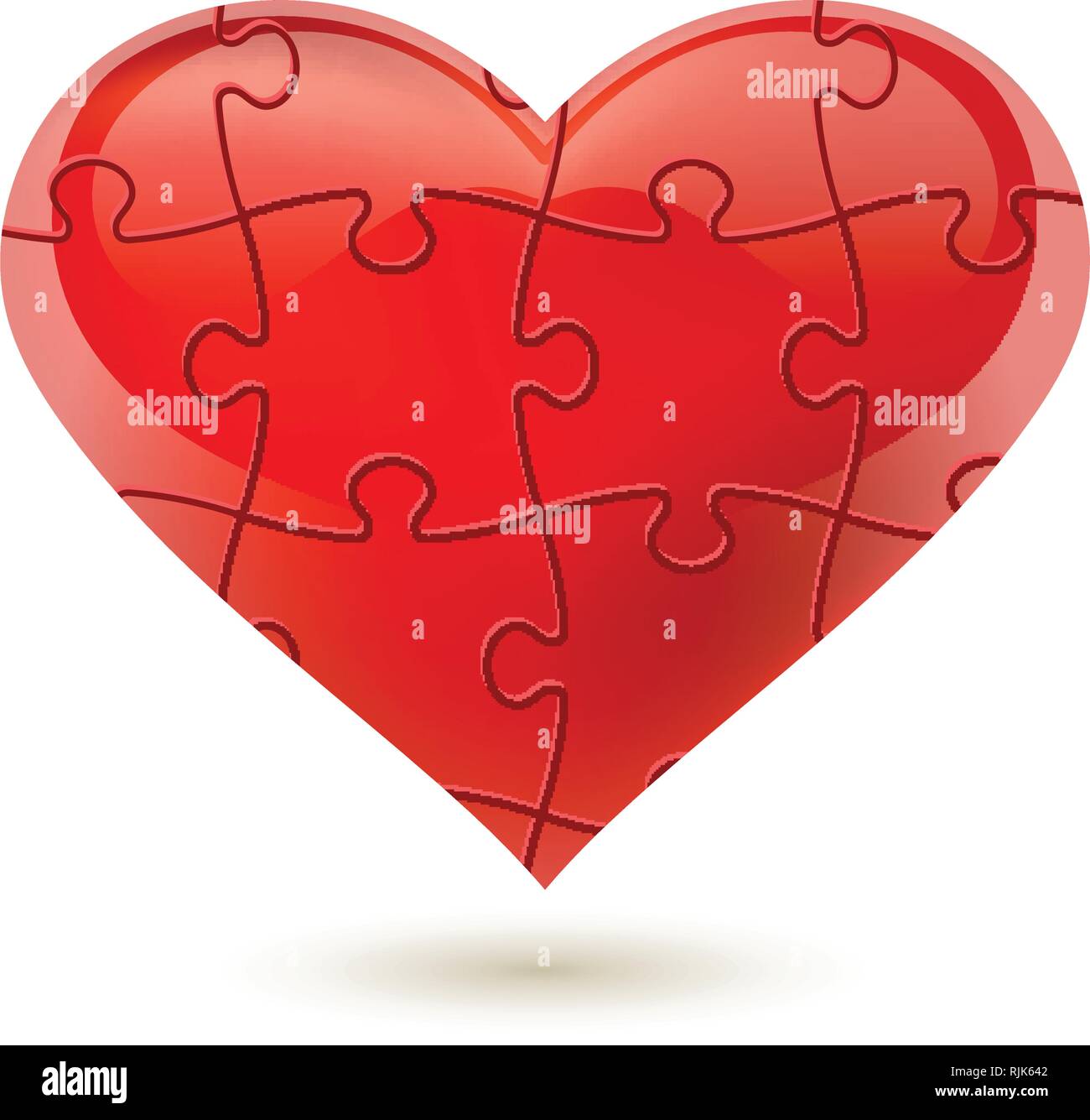 Puzzle heart. Vector illustration Stock Vector Image & Art - Alamy