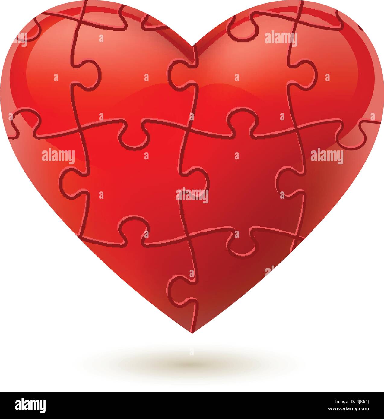 Puzzle heart. Vector illustration Stock Vector Image & Art - Alamy