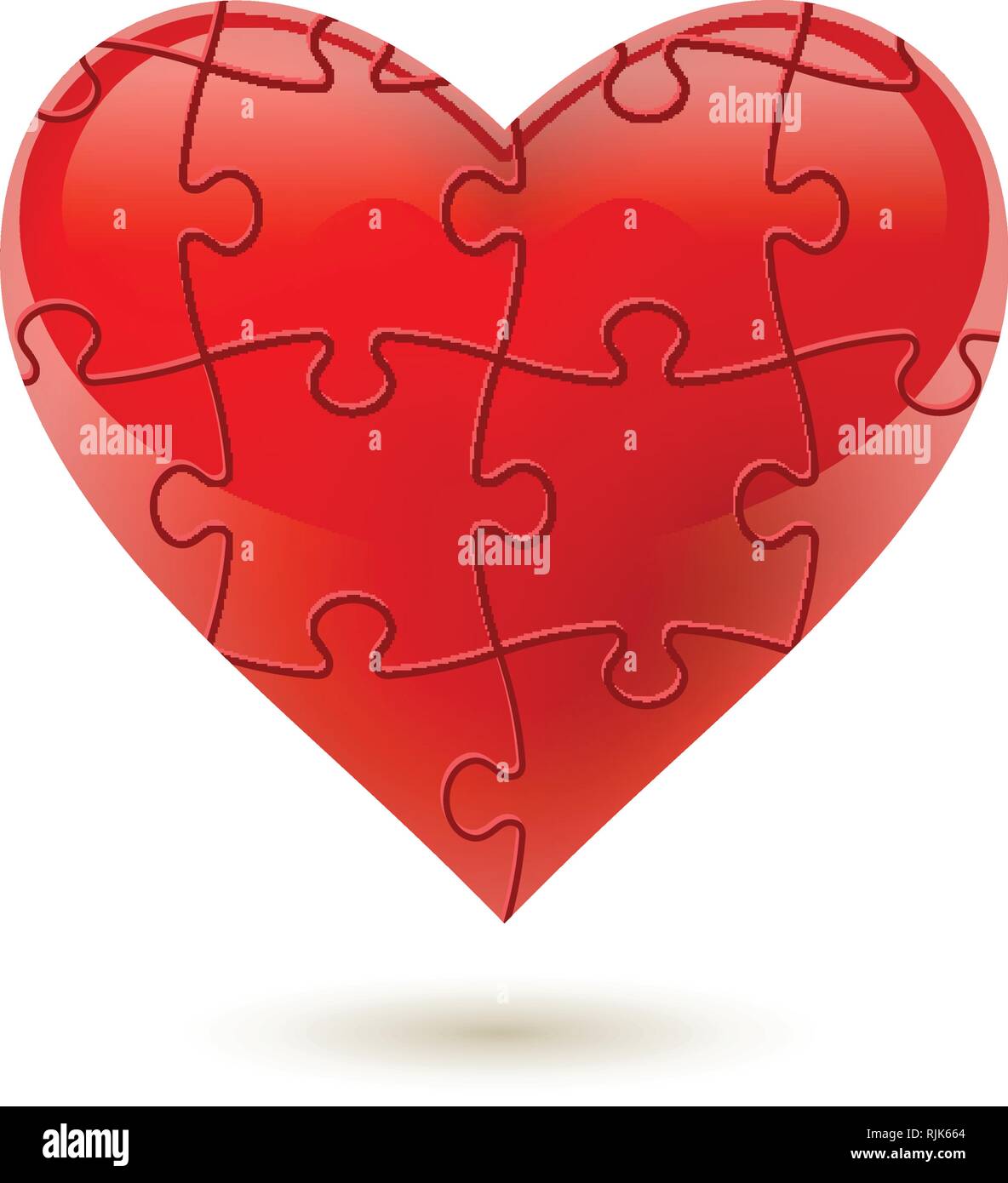 Puzzle heart. Vector illustration Stock Vector Image & Art - Alamy