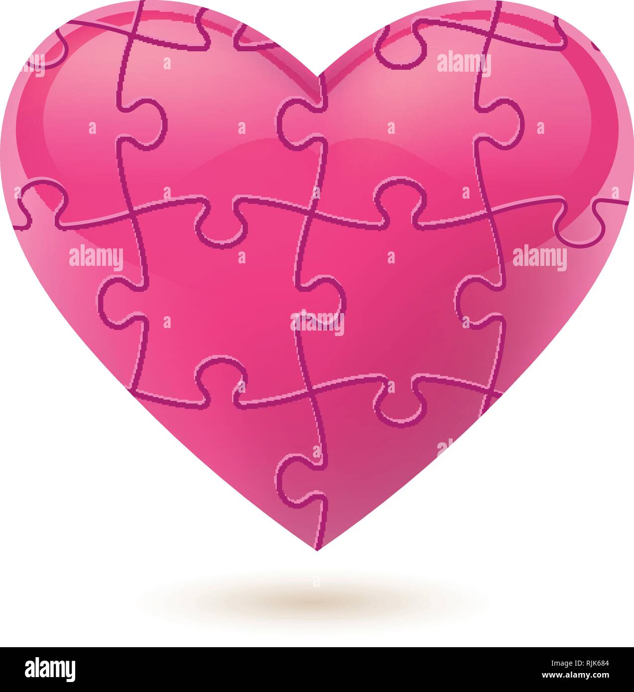 Puzzle heart. Vector illustration Stock Vector Image & Art - Alamy