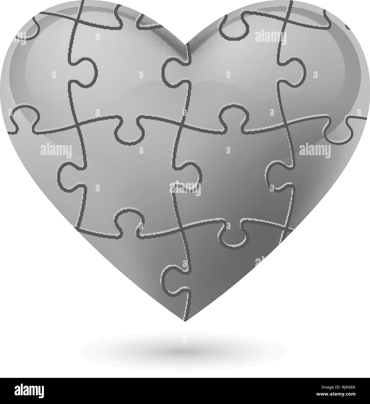Puzzle heart. Vector illustration Stock Vector Image & Art - Alamy