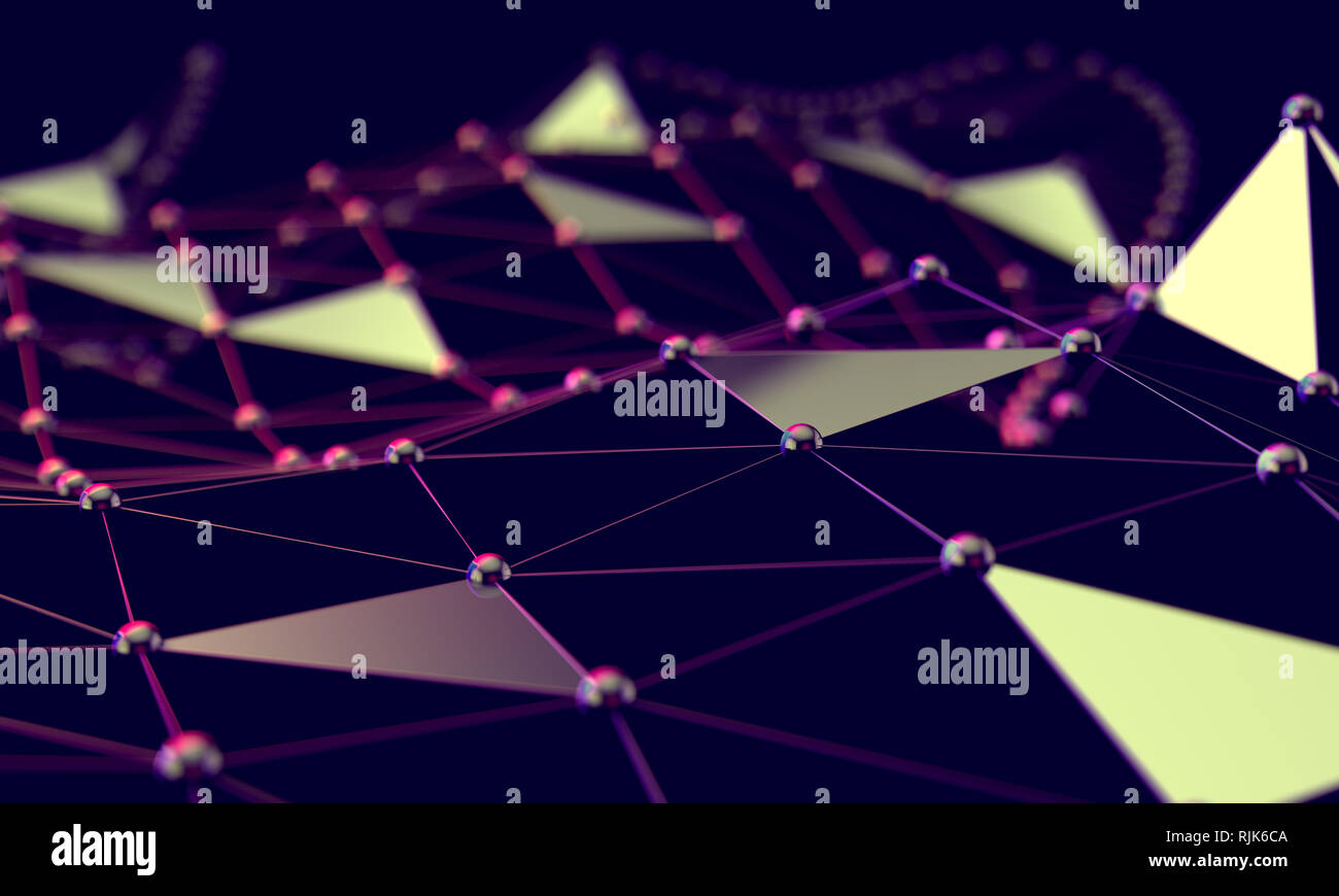 Abstract mesh and net.Networking and internet concept. 3d illustration ...