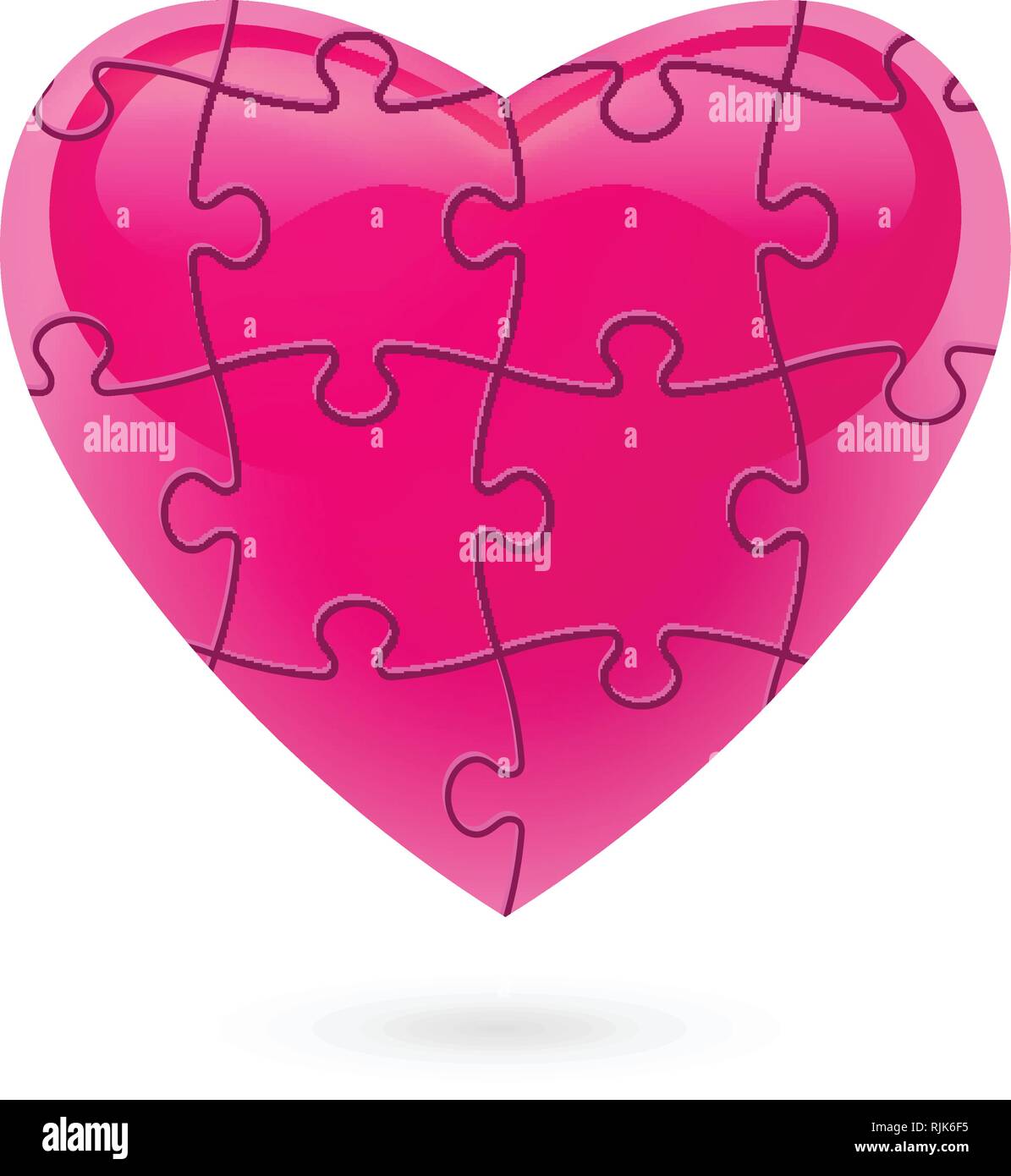 Puzzle heart. Vector illustration Stock Vector Image & Art - Alamy