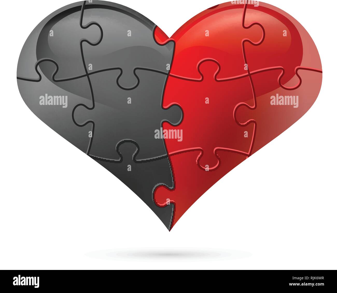 Puzzle heart. Vector illustration Stock Vector Image & Art - Alamy