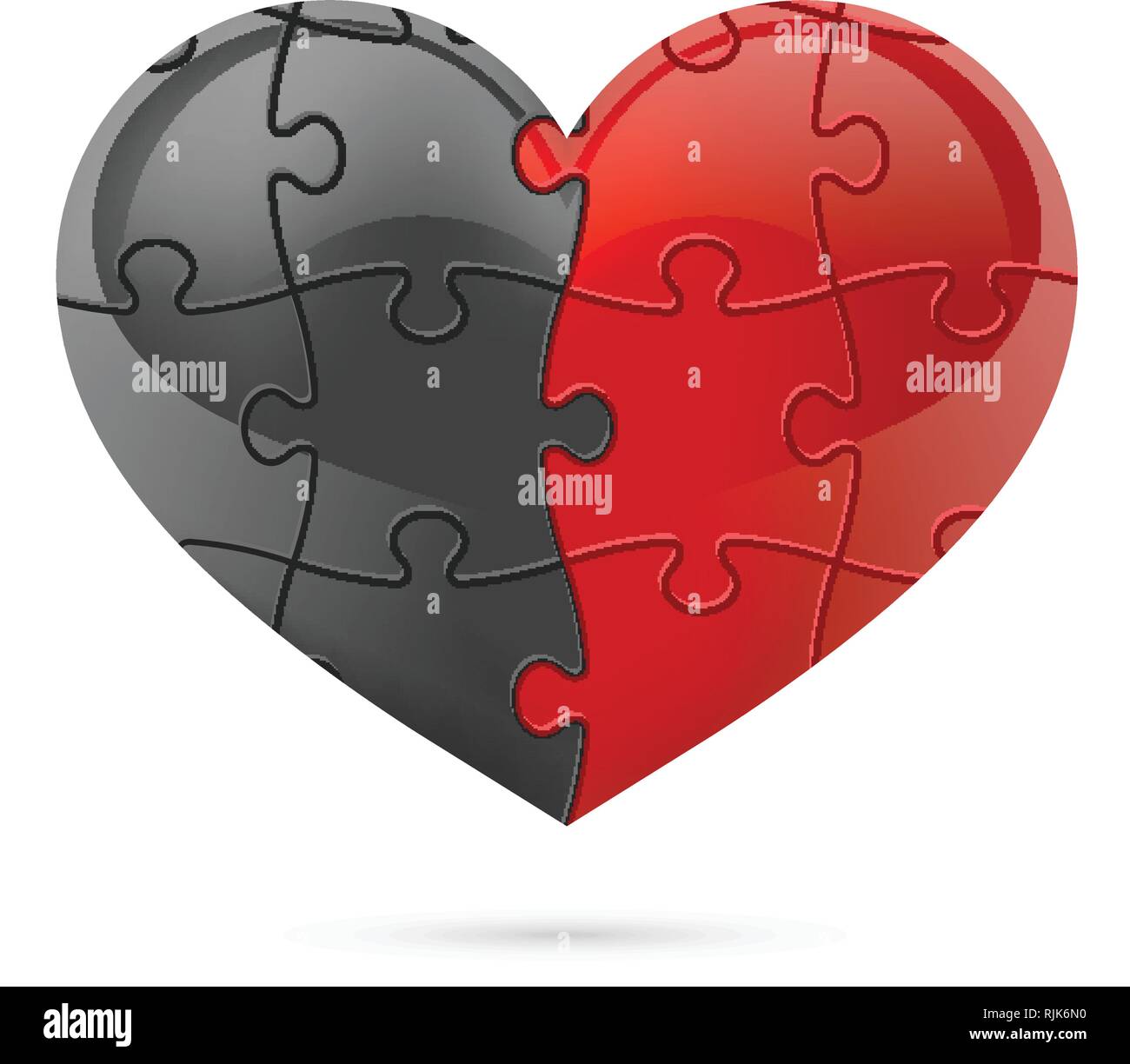 Puzzle heart. Vector illustration Stock Vector Image & Art - Alamy