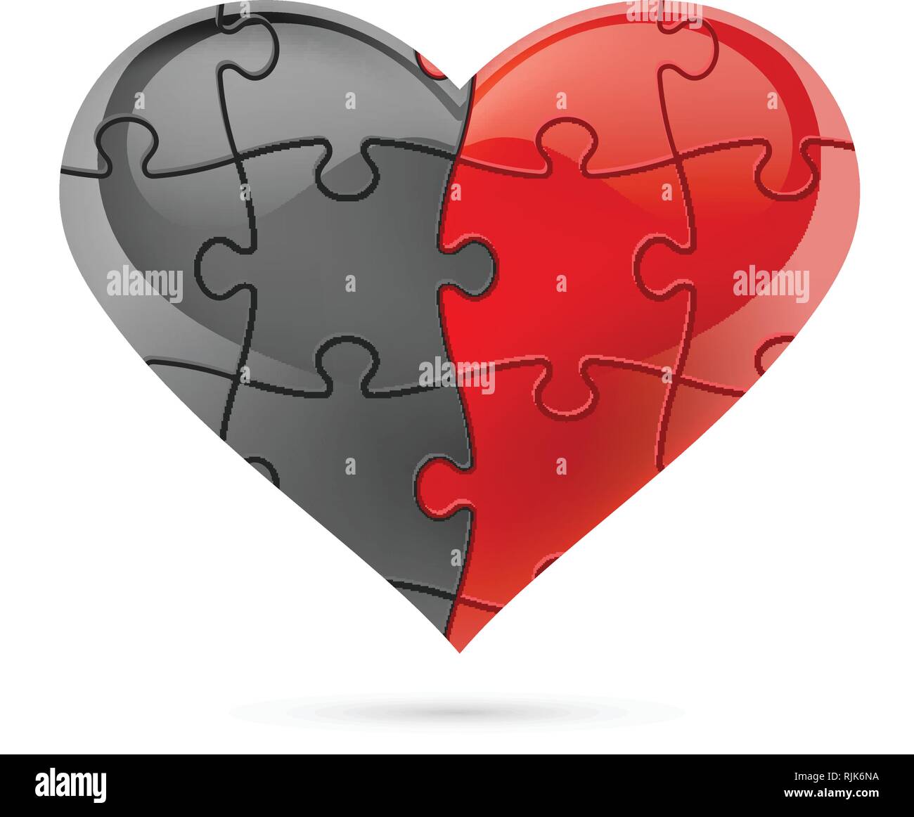 Puzzle heart. Vector illustration Stock Vector Image & Art - Alamy