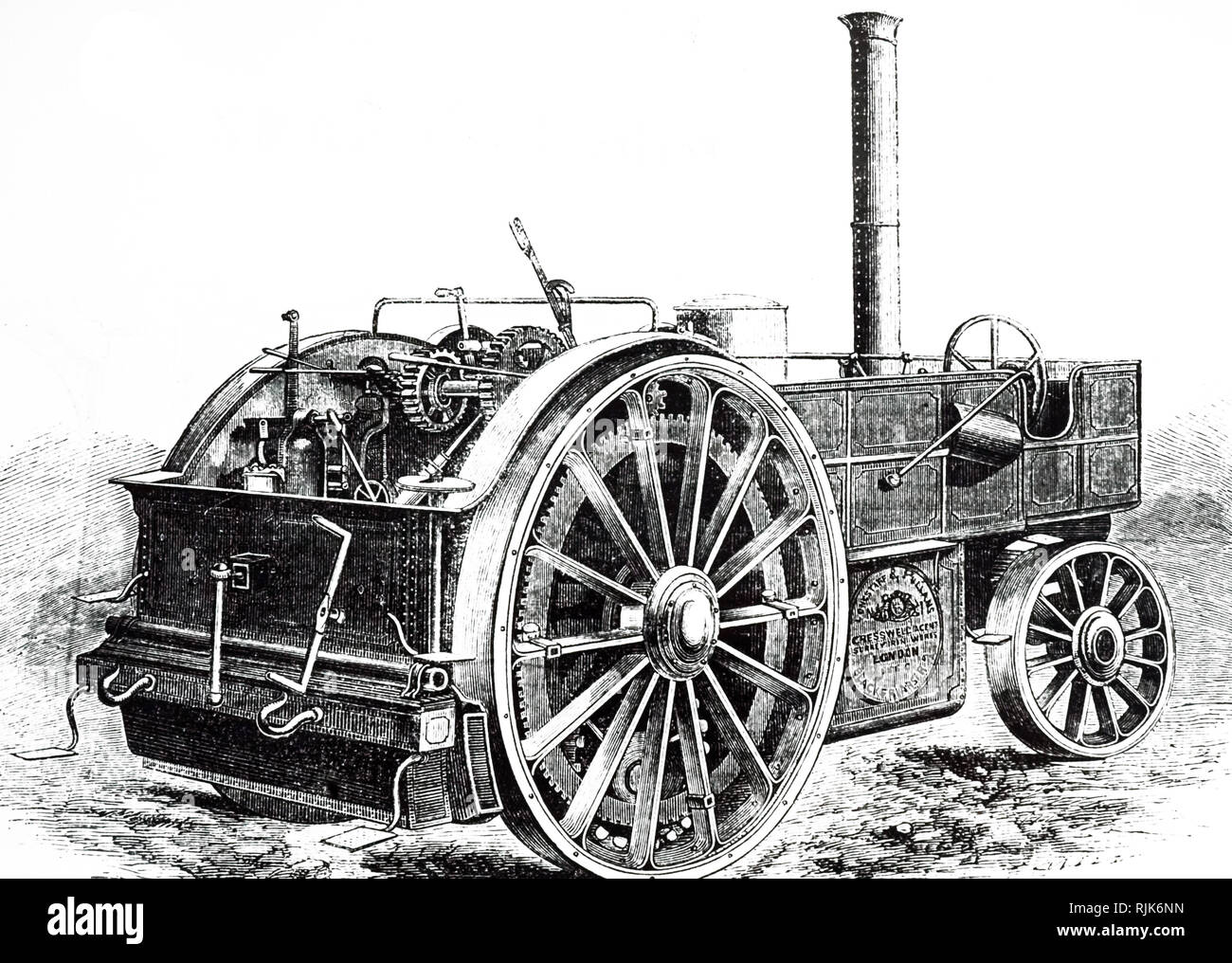 An engraving depicting a traction engine by Longstaff & Pullen. Of ...