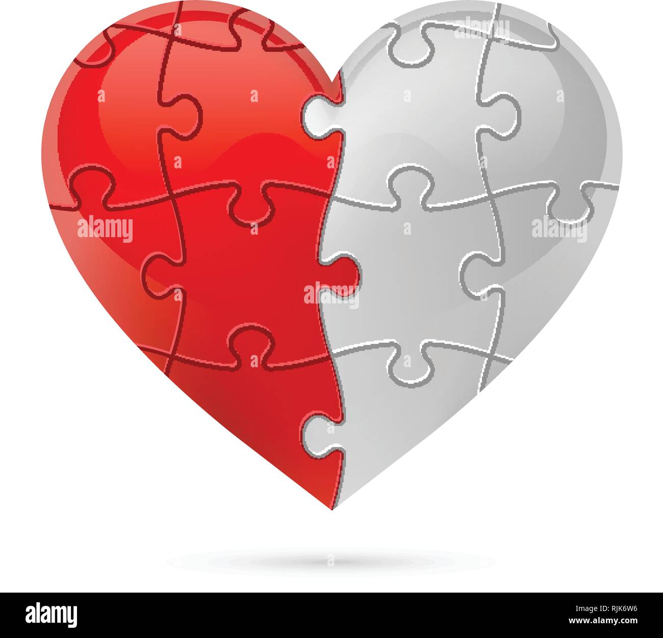 Puzzle heart. Vector illustration Stock Vector Image & Art - Alamy