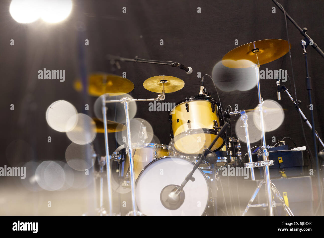 Live music background. Drumset on stage.Concert and show entertainment ...