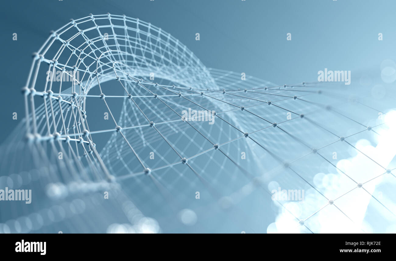 Abstract mesh and net.Networking and internet concept.3d illustration ...