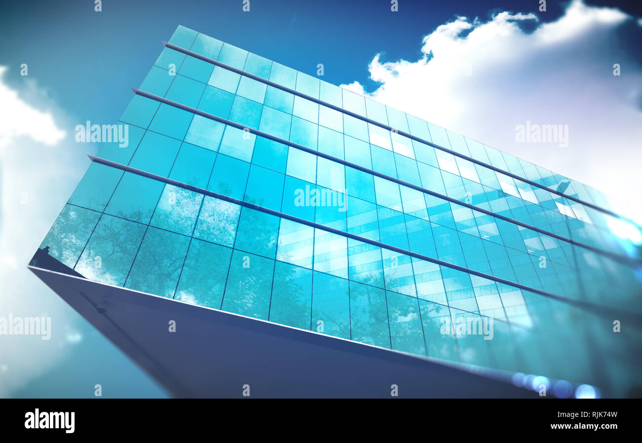 Modern city architecture.Urban contemporary construction.Glass window ...