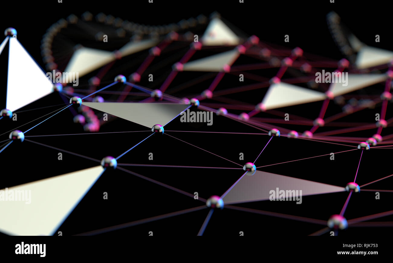 Abstract mesh and net.Networking and internet concept. 3d illustration ...