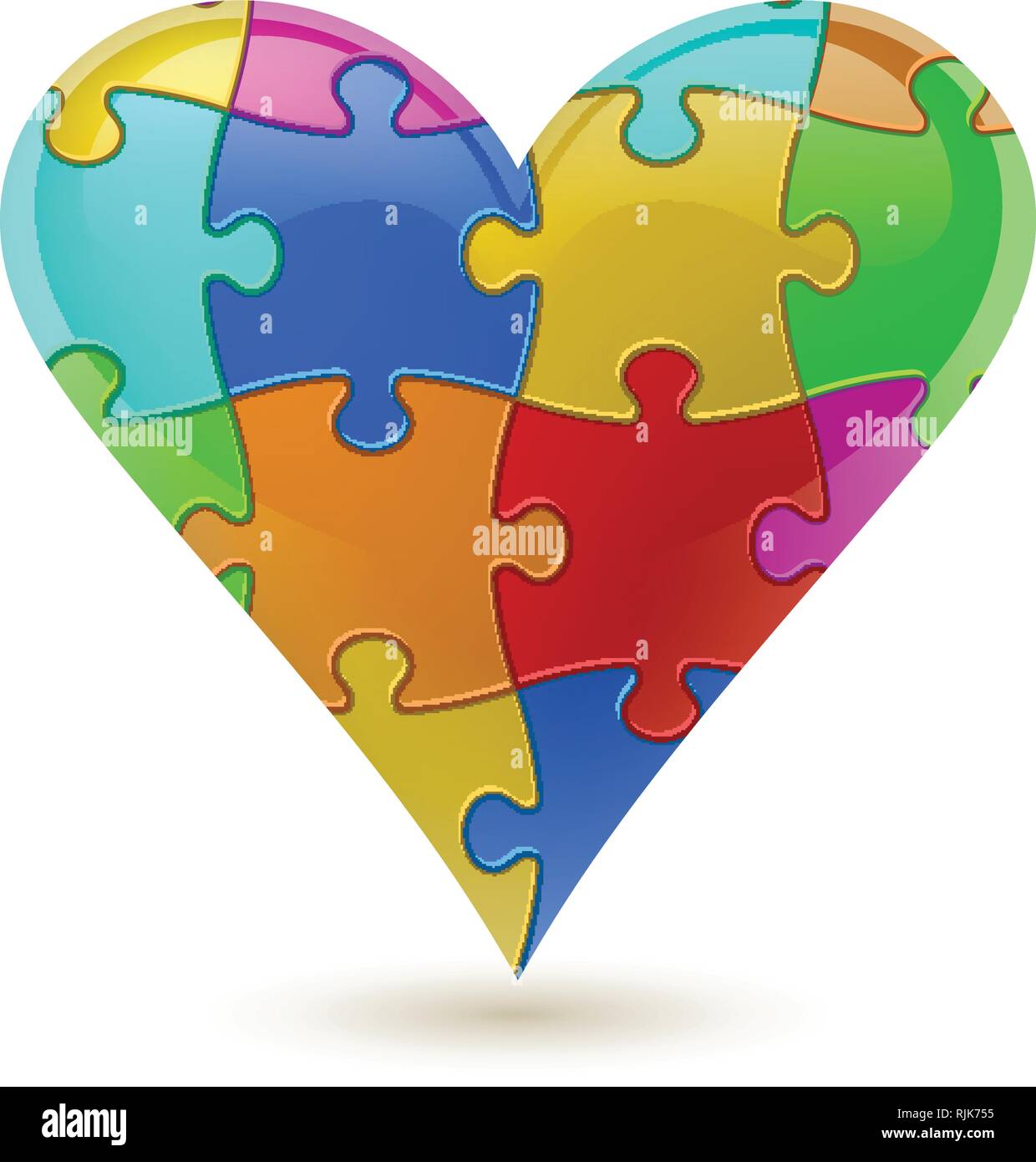 Puzzle heart. Vector illustration Stock Vector Image & Art - Alamy
