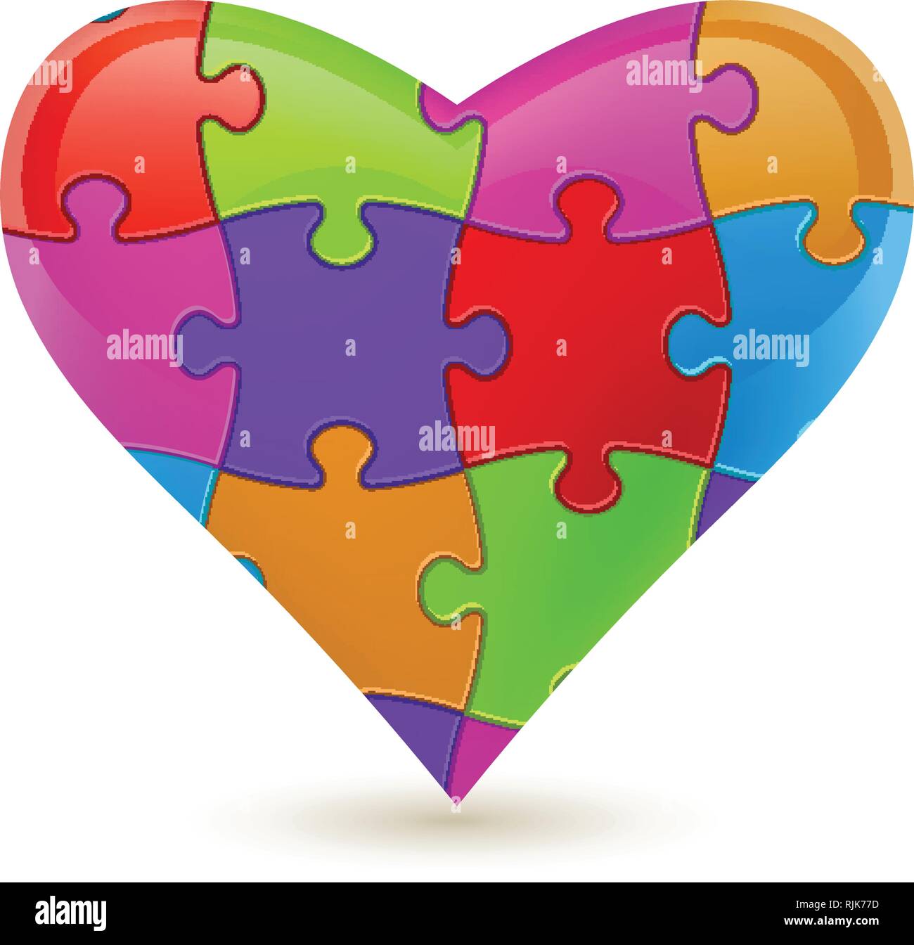 Puzzle heart. Vector illustration Stock Vector Image & Art - Alamy