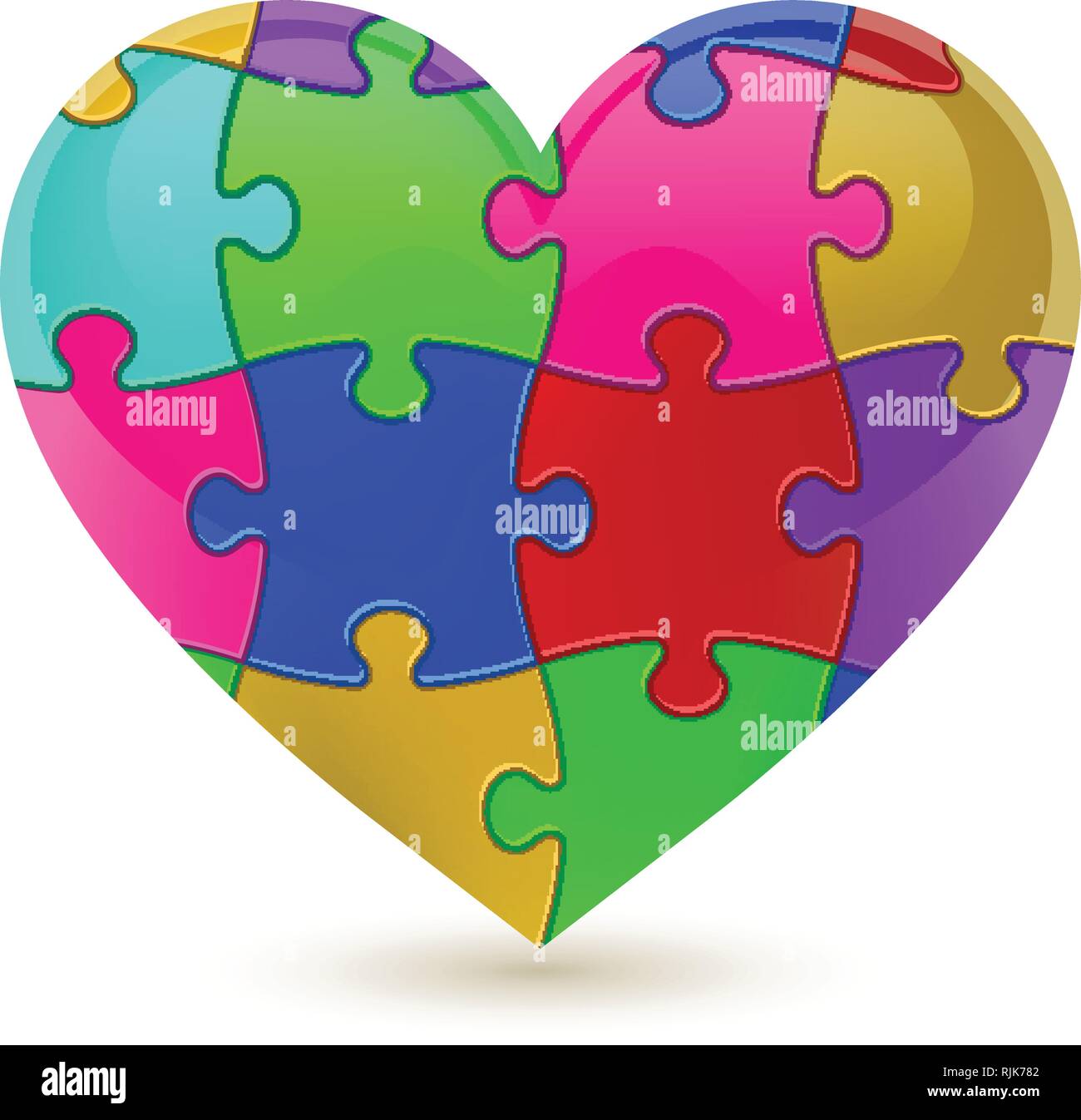 Puzzle heart. Vector illustration Stock Vector Image & Art - Alamy