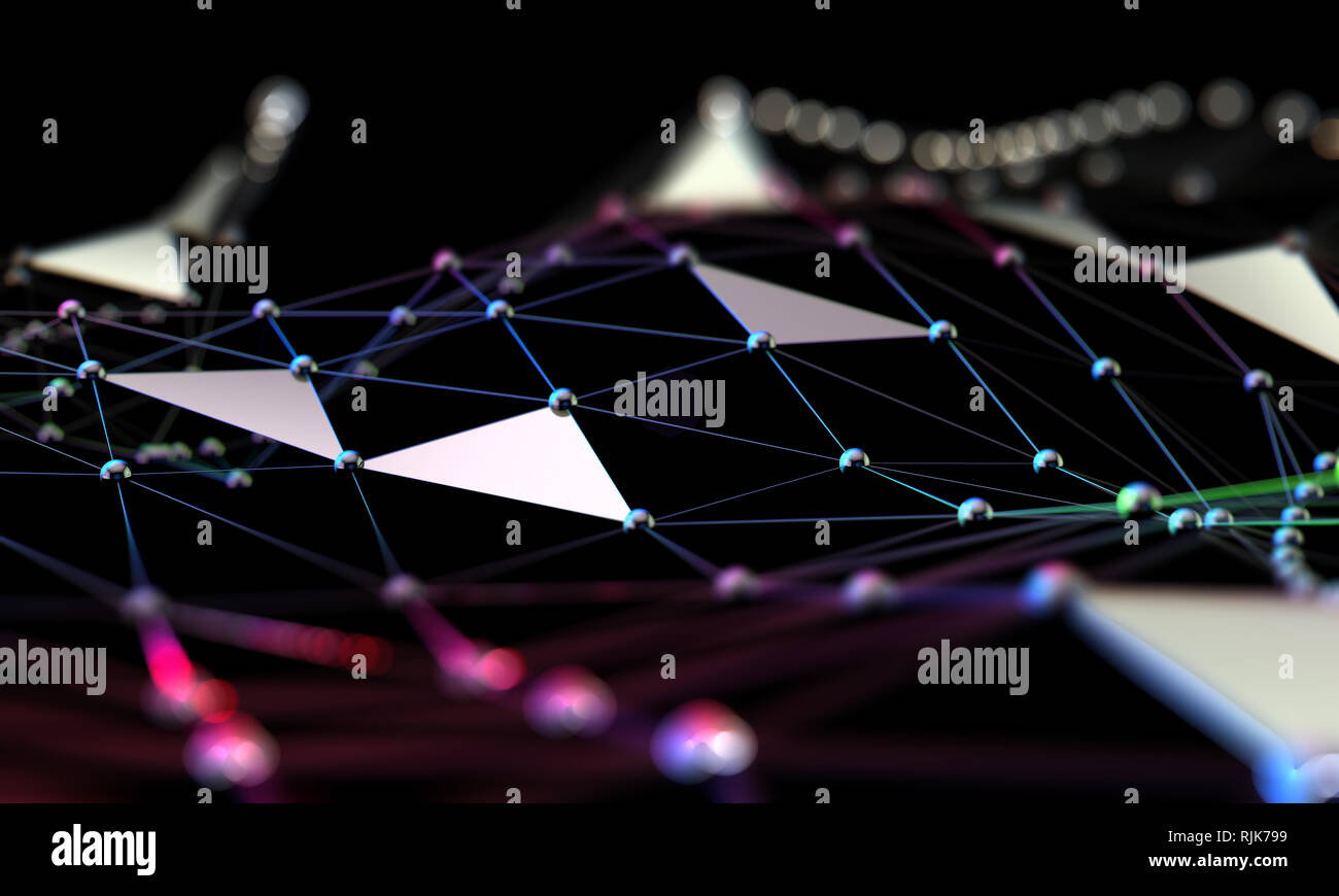 Abstract mesh and net.Networking and internet concept. 3d illustration ...