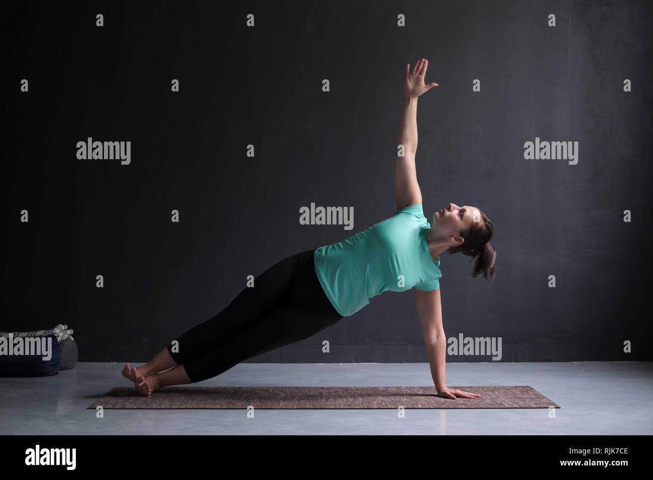 Model doing Side Plank Posture, Pose of Vashista, Vasisthasana Stock ...