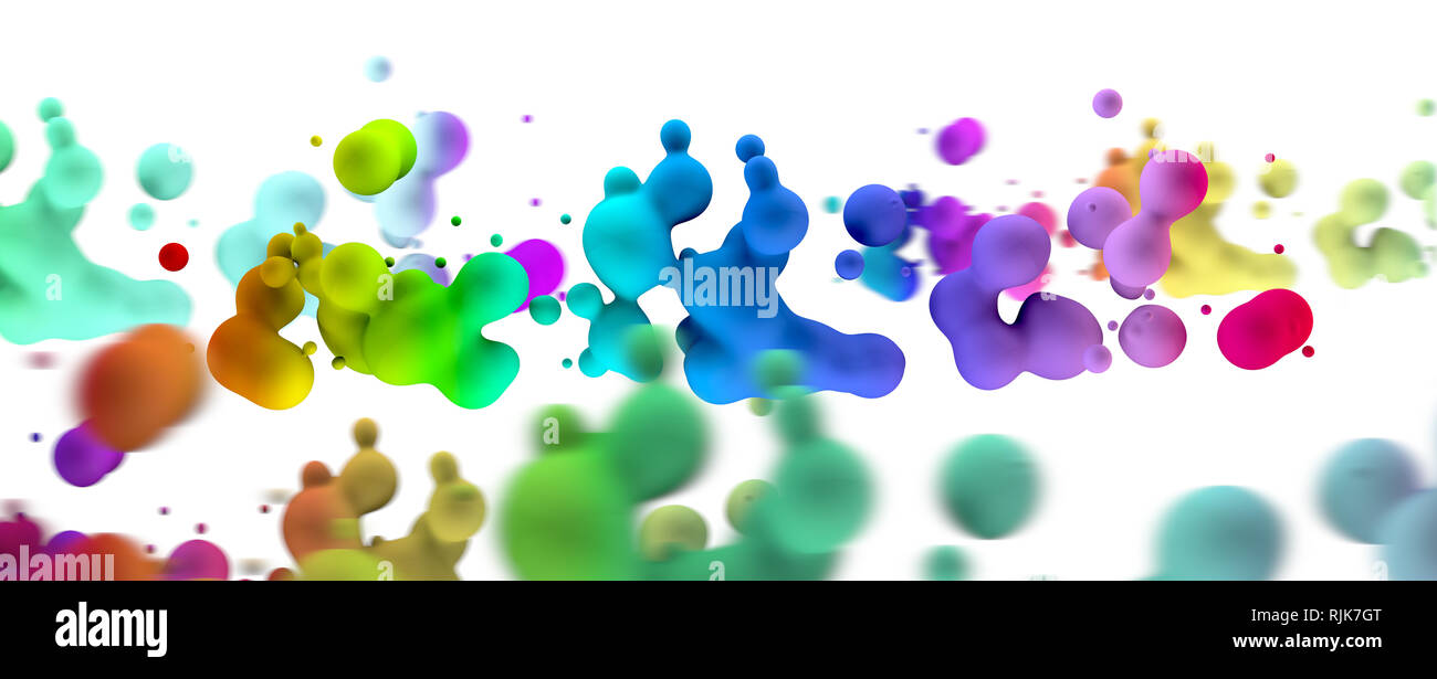 Ink or fluid shapes.Science physics and chemistry. Abstract colorful ...