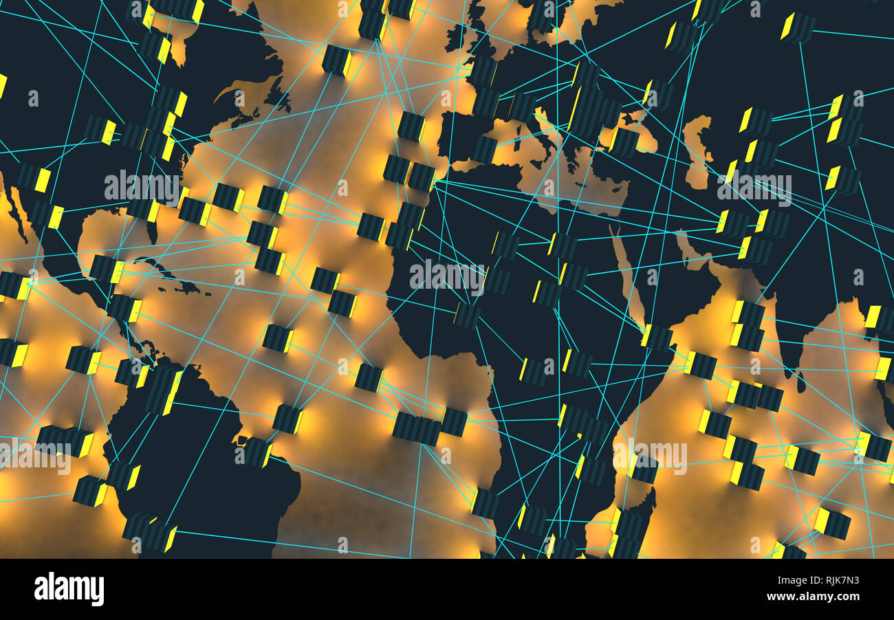 World map and partner concept.Logistic and technology in business ...