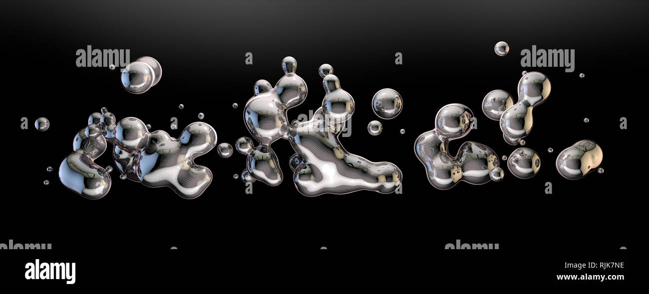 Ink or fluid shapes. Science physics and chemistry. Abstract tin or ...