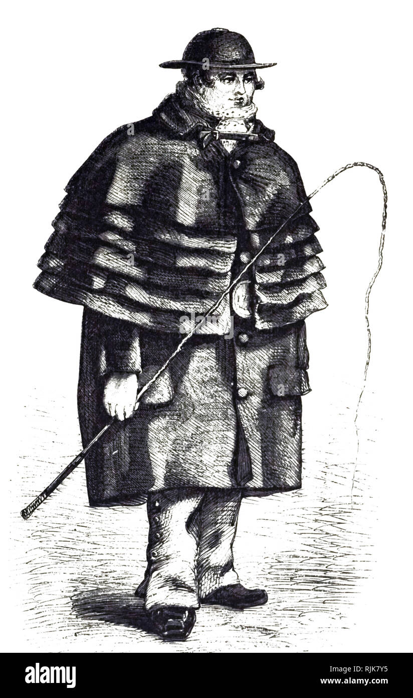 An engraving depicting a typical London cab driver. Dated 19th century ...