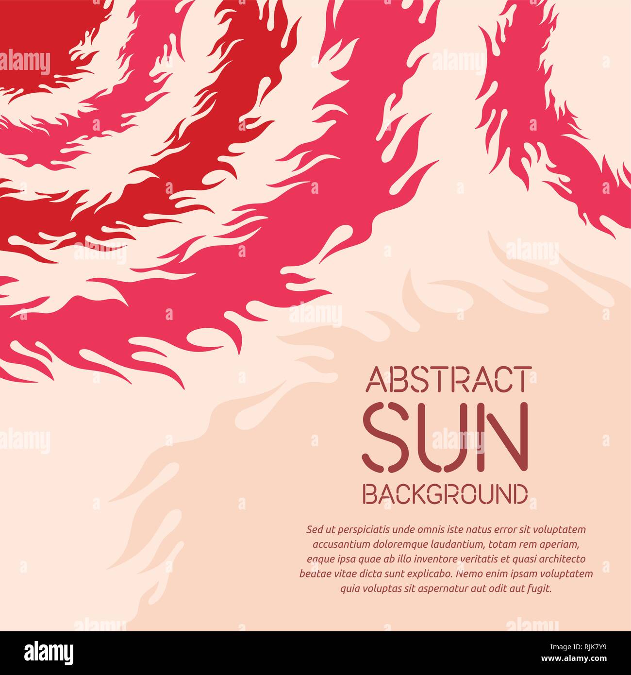 Abstract geometric background with sun theme. Flaming circles. Stylized ...