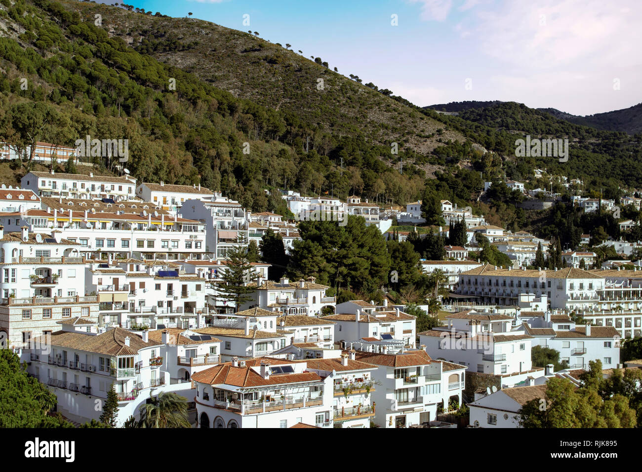 Mijas, Spain. The white village of Mijas near Malaga, Spain is a major ...