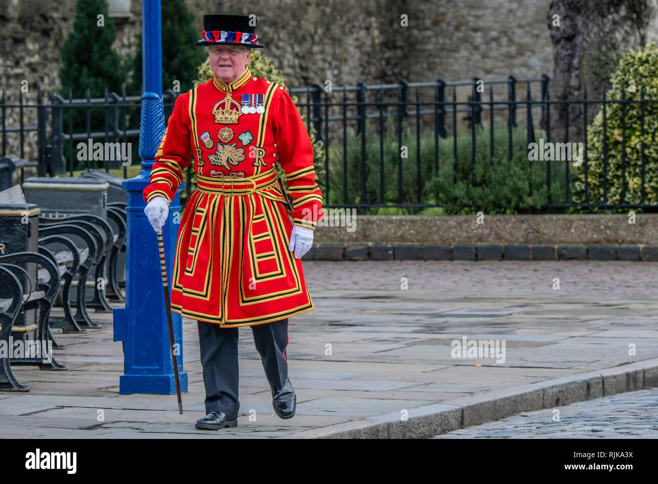 London, UK. 6th Feb 2019. Pete McGowran, the Chief Yeoman Warder at the ...