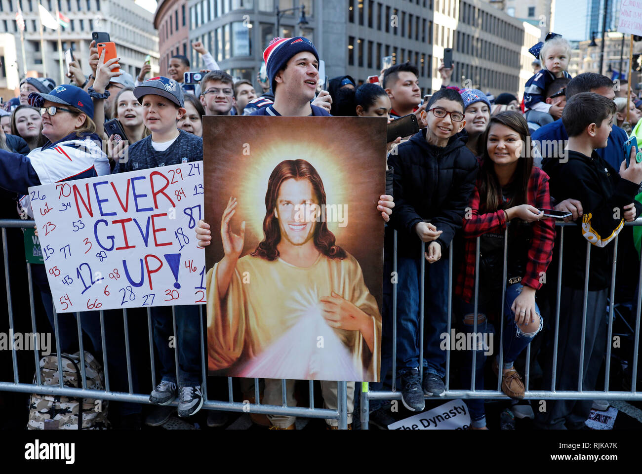 Boston, Massachusetts, USA. 5th Feb, 2019. A painting of St Tom during ...