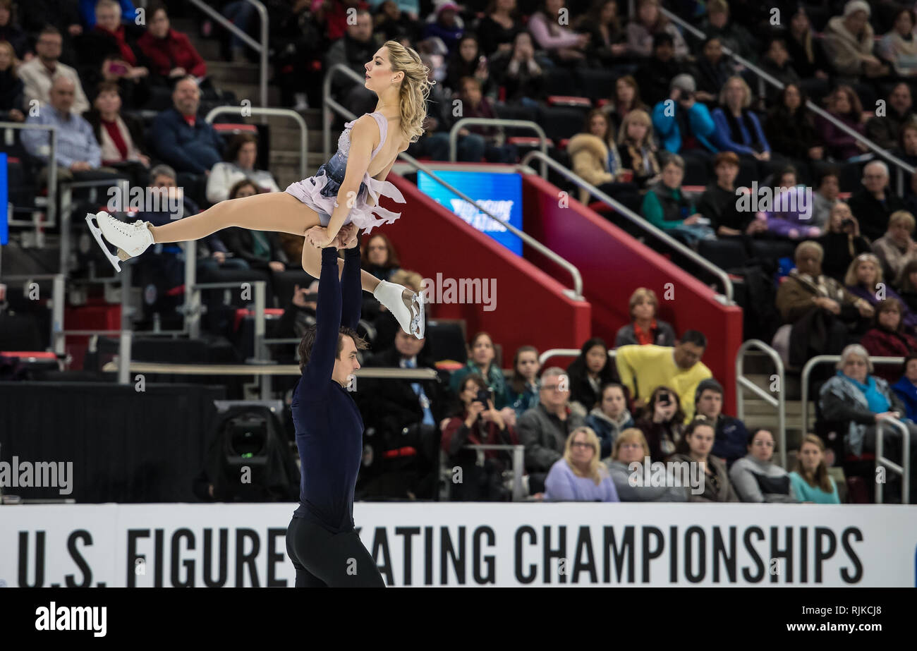 Detroit, Michigan, USA. 4th Feb, 2019. ALEXA KNIERIM and CHRIS KNIERIM ...
