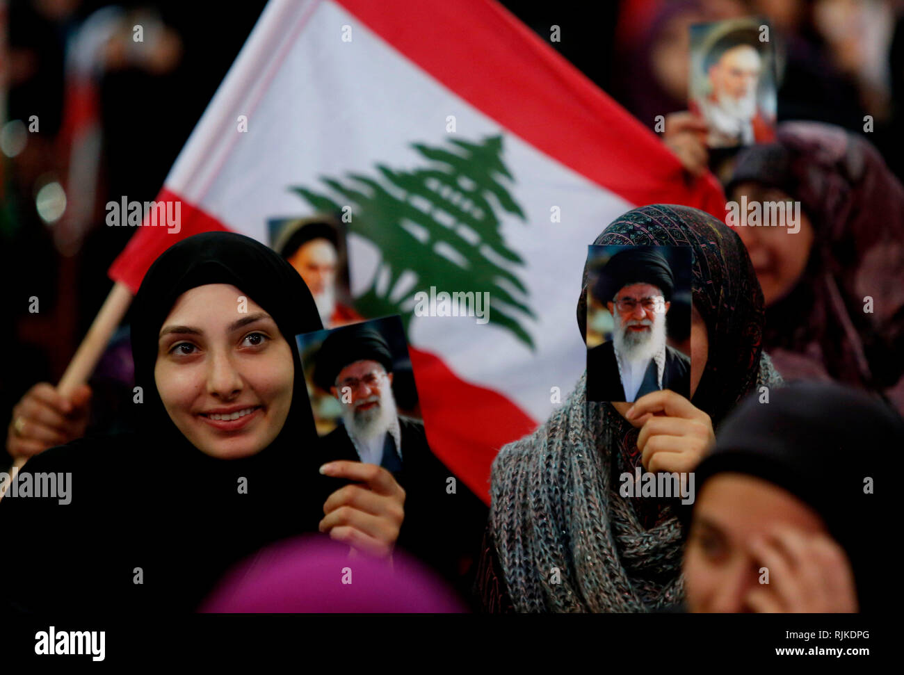 Beirut, Lebanon. 6th Feb, 2019. People attend a rally to celebrate the ...