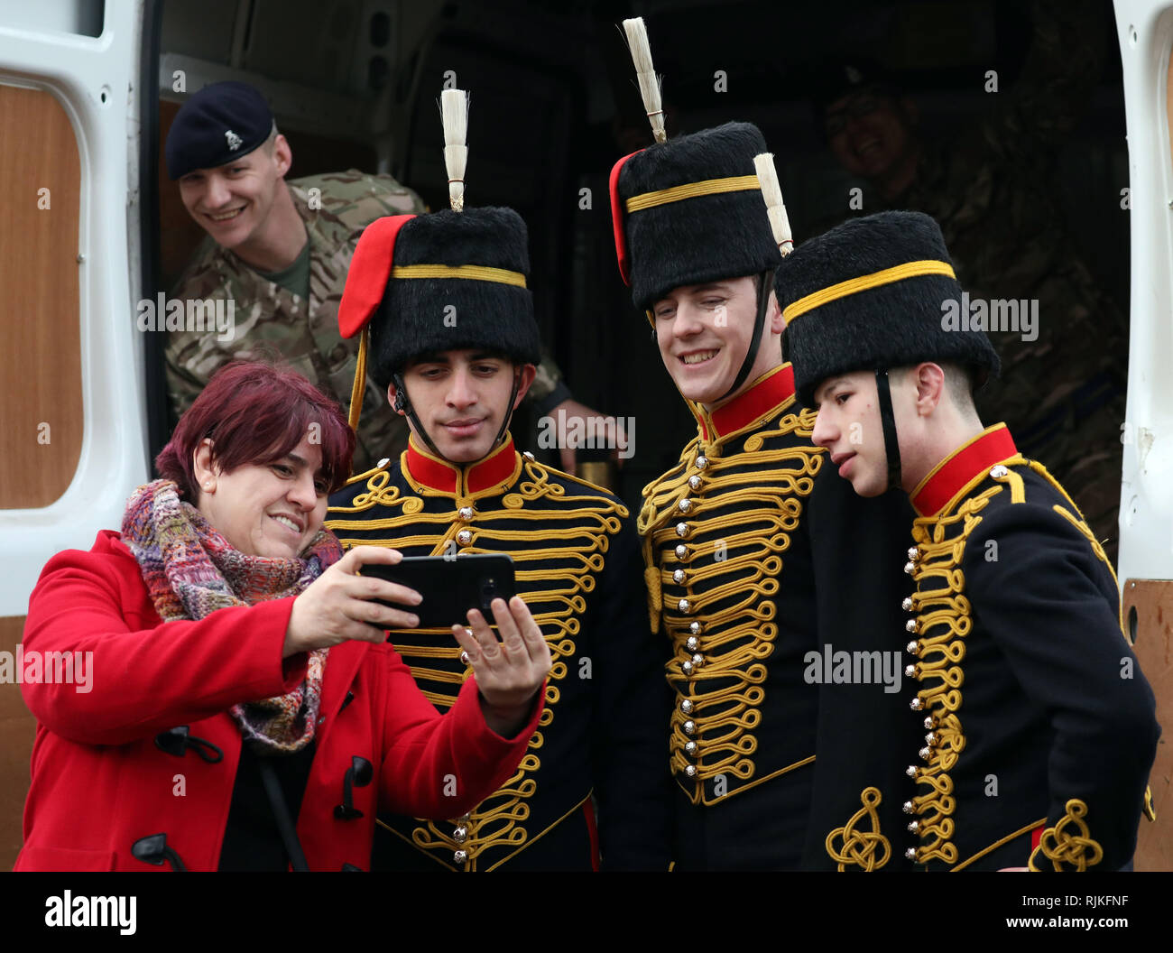 London, UK. 06th Feb, 2019. Members of the Kings Troop Royal Horse ...