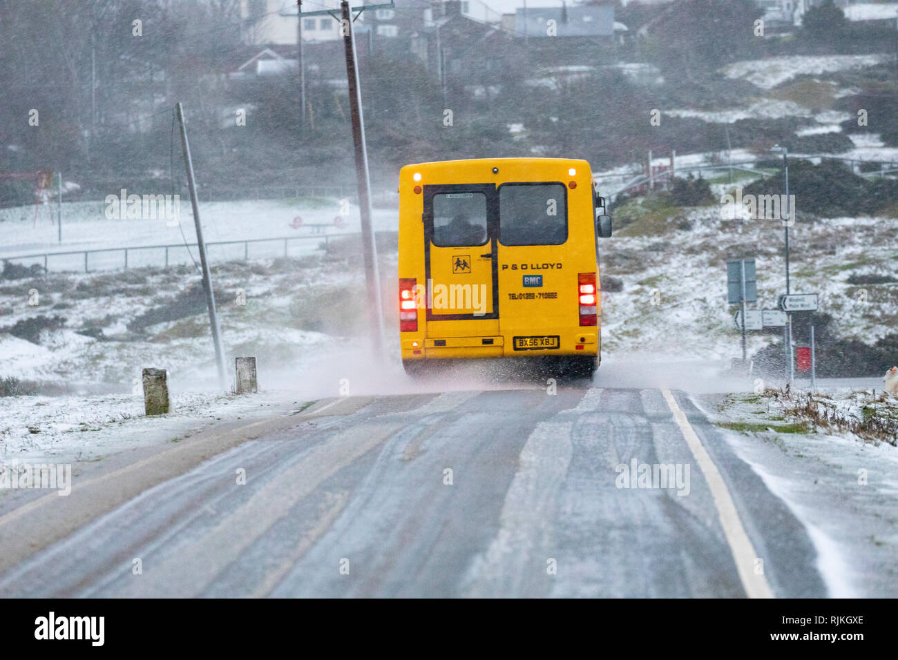 School bus snow storm hi-res stock photography and images - Alamy
