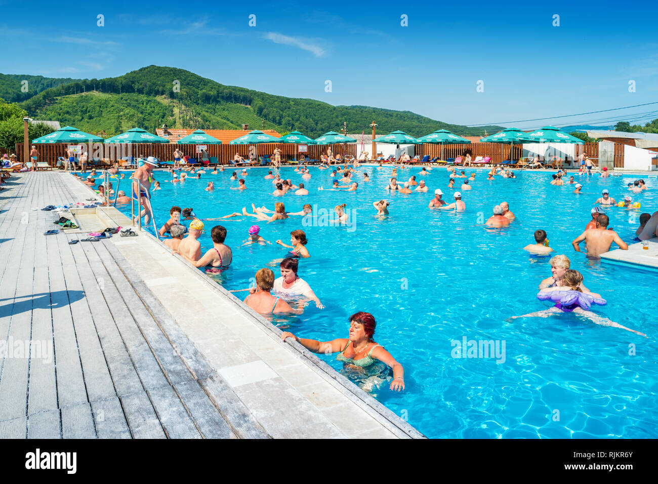 Salt water spa and resort in Praid (Parajd), Szeklerland, Romania Stock ...